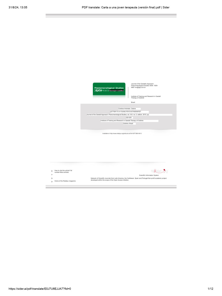 PDF Translate - Carta A Una Joven Terapeuta (Versión Final) .PDF - Sider | PDF