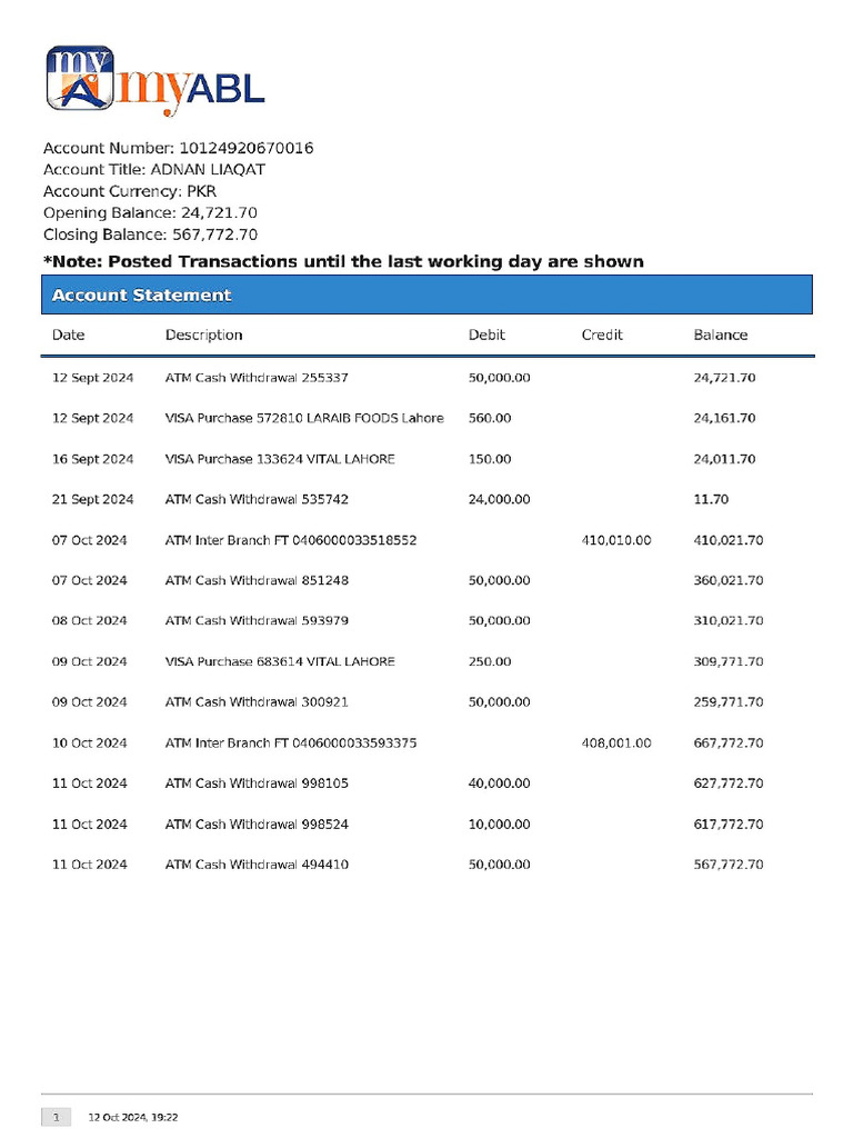Account Statement | PDF