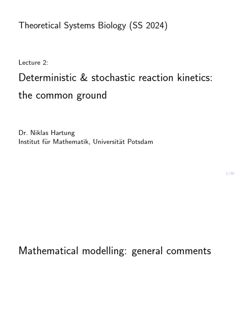 TheoreticalSystemsBiology Hartung Lecture2 | PDF