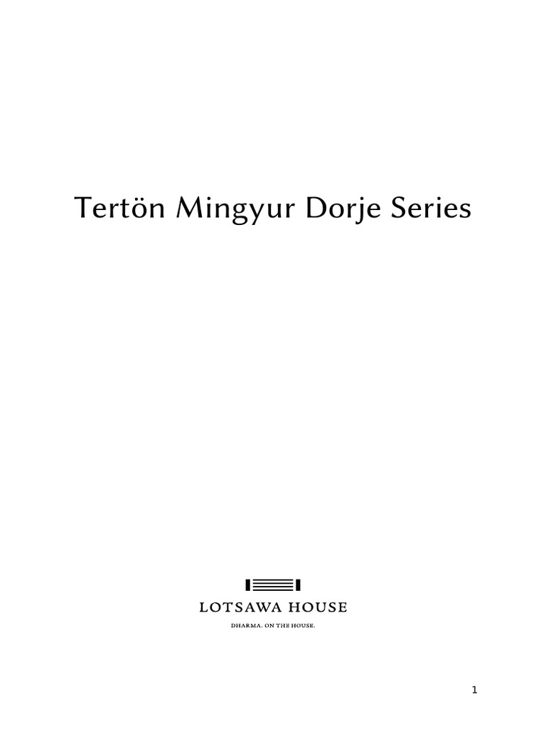 Tertön Mingyur Dorje Collection - LotsawaHouse | PDF
