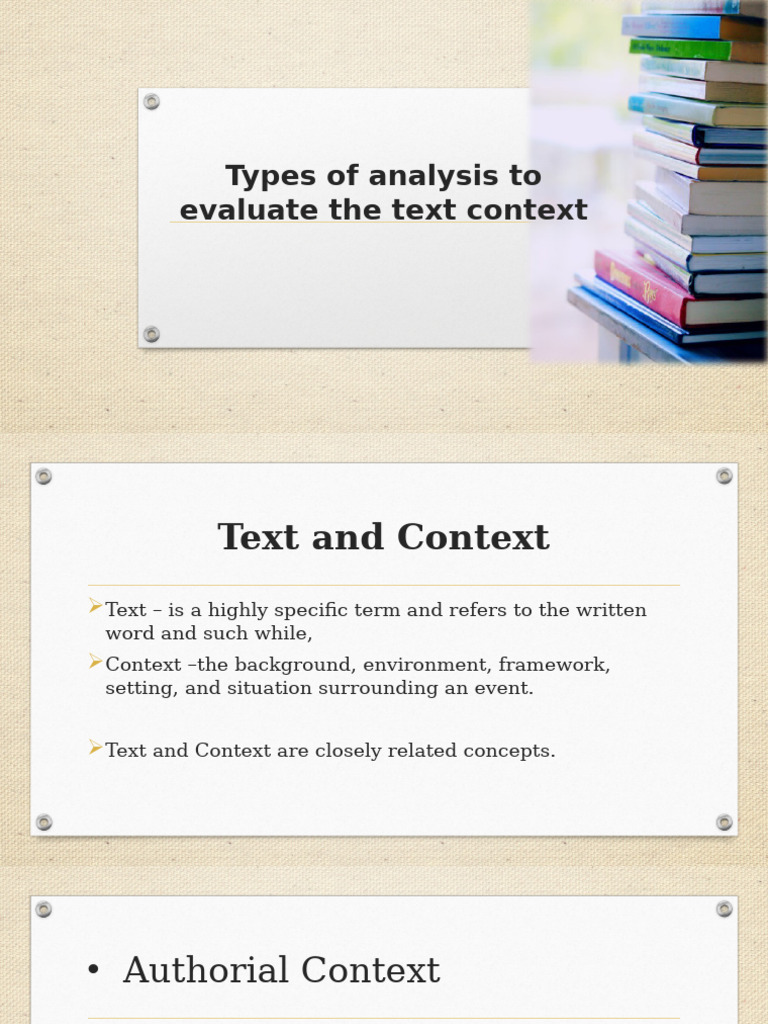 Types-of-analysis-to-evaluate-the-text-context-Autosaved | PDF