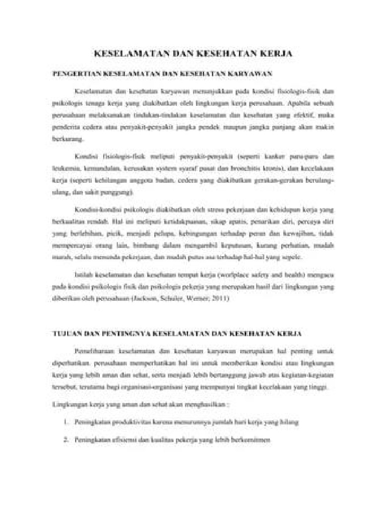 Makalah Kesehatan Dan Keselamatan Kerja K3!2!320 | PDF