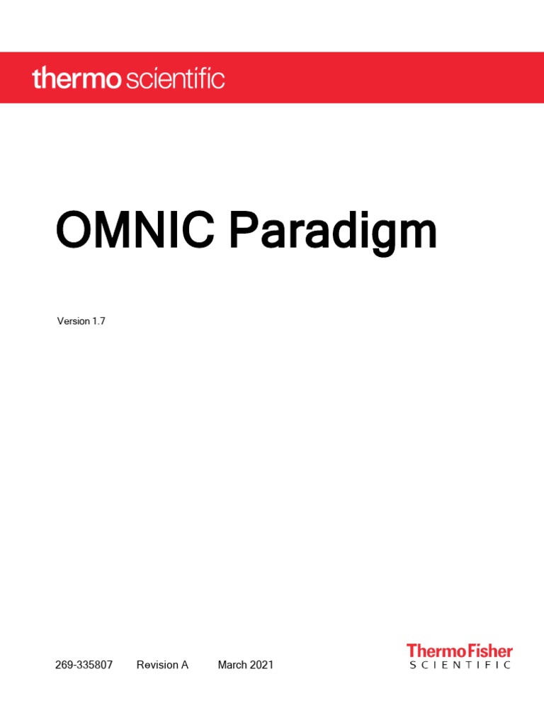 OMNIC Paradigm Software Manual | PDF
