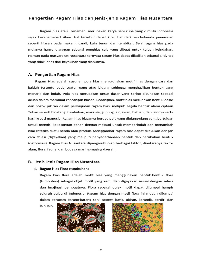 Ragam Hias Dan Jenis-Jenis Ragam Hias Nusantara | PDF