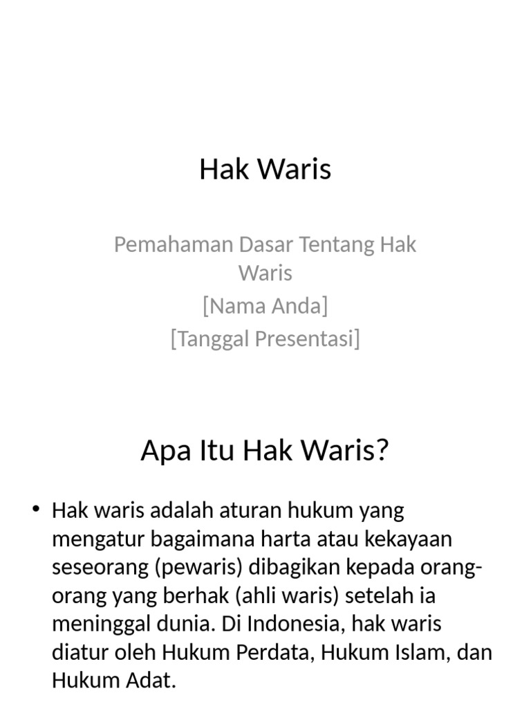 Hak Waris Presentation | PDF