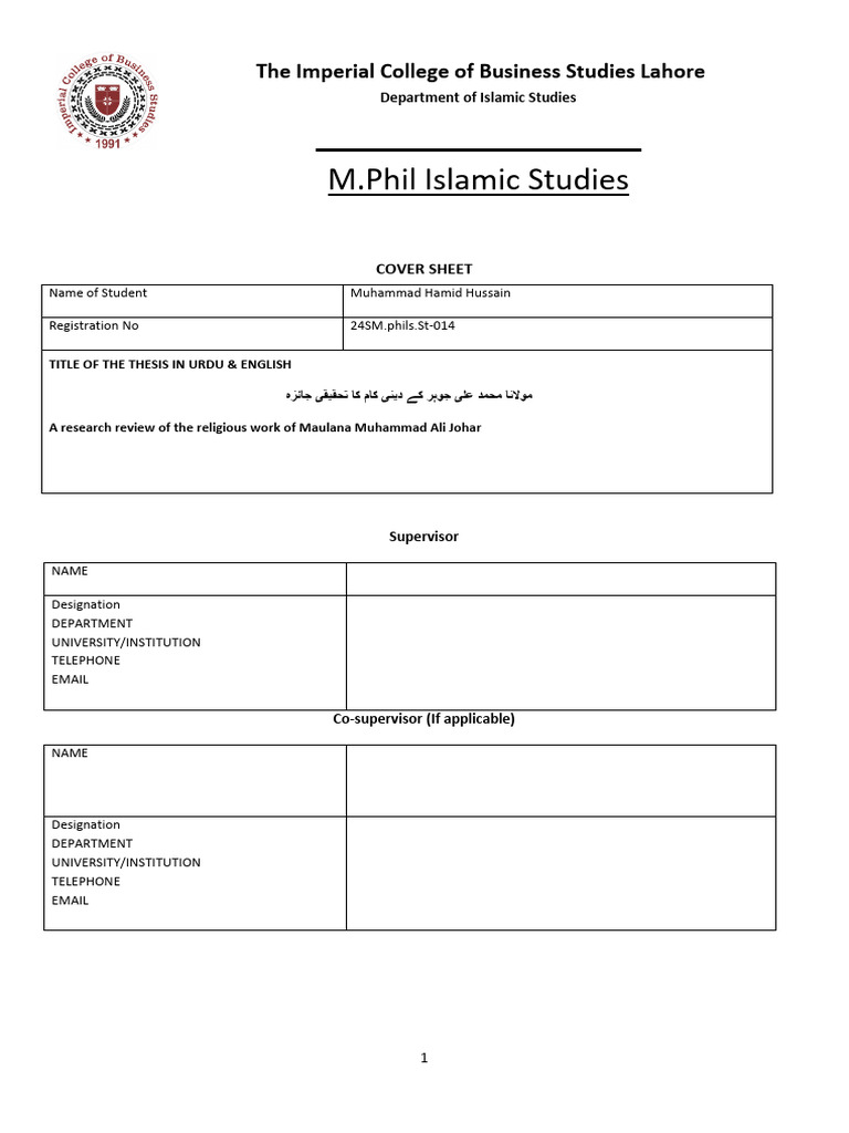 Synopsis Hamid | PDF