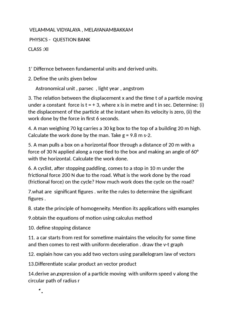 QN Bank Phy 11-1 | PDF