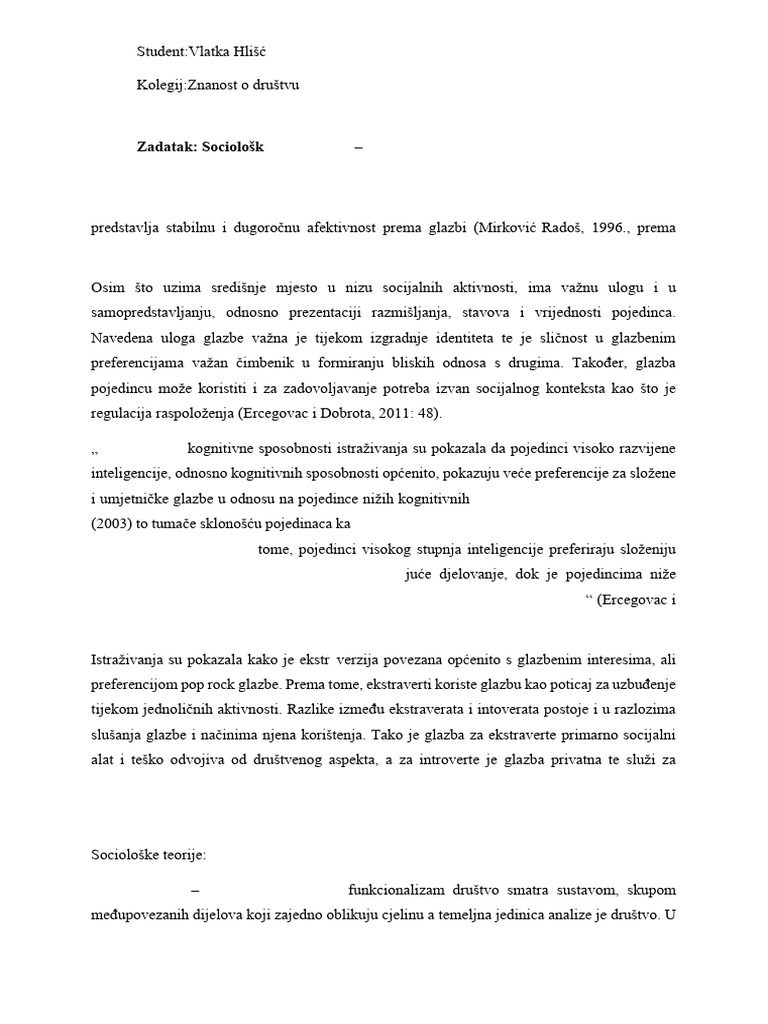 ZADATAK 2 Znanost o Društvu - Sociološke Perspektive | PDF