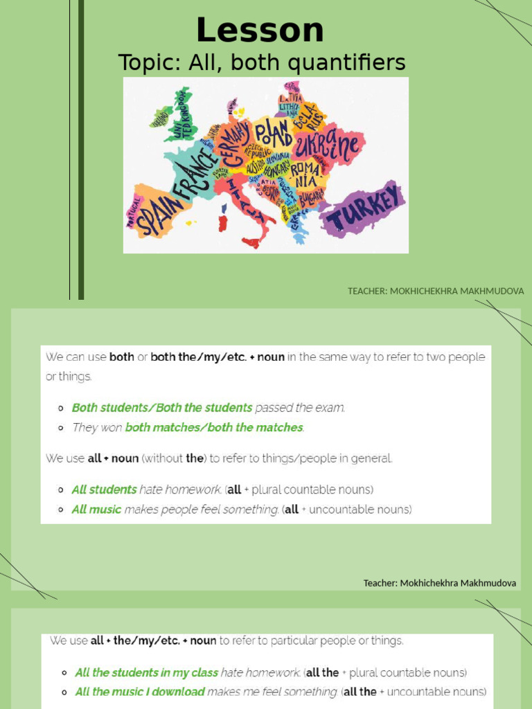 All, Both Quantifiers | PDF