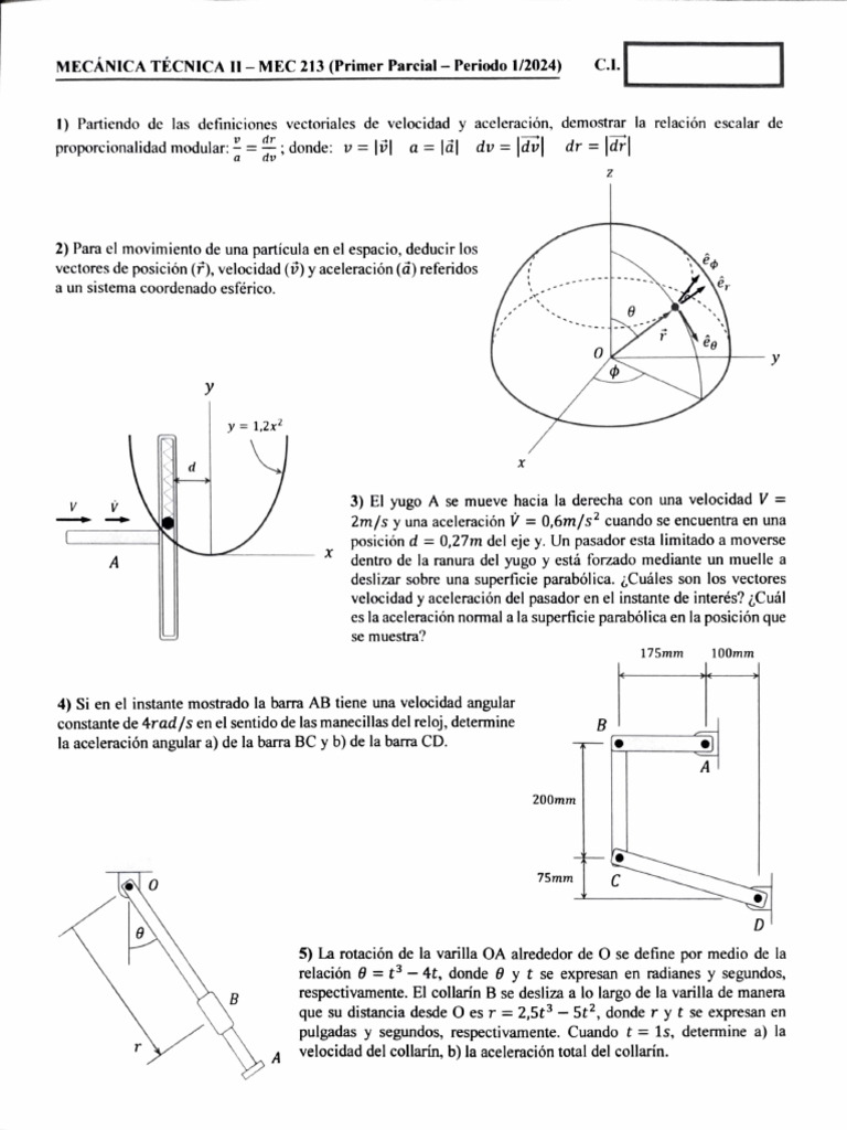 EXAMEN Y SOLUCIONARIO Mec213 | PDF | Euclides | Geometria Euclidiana
