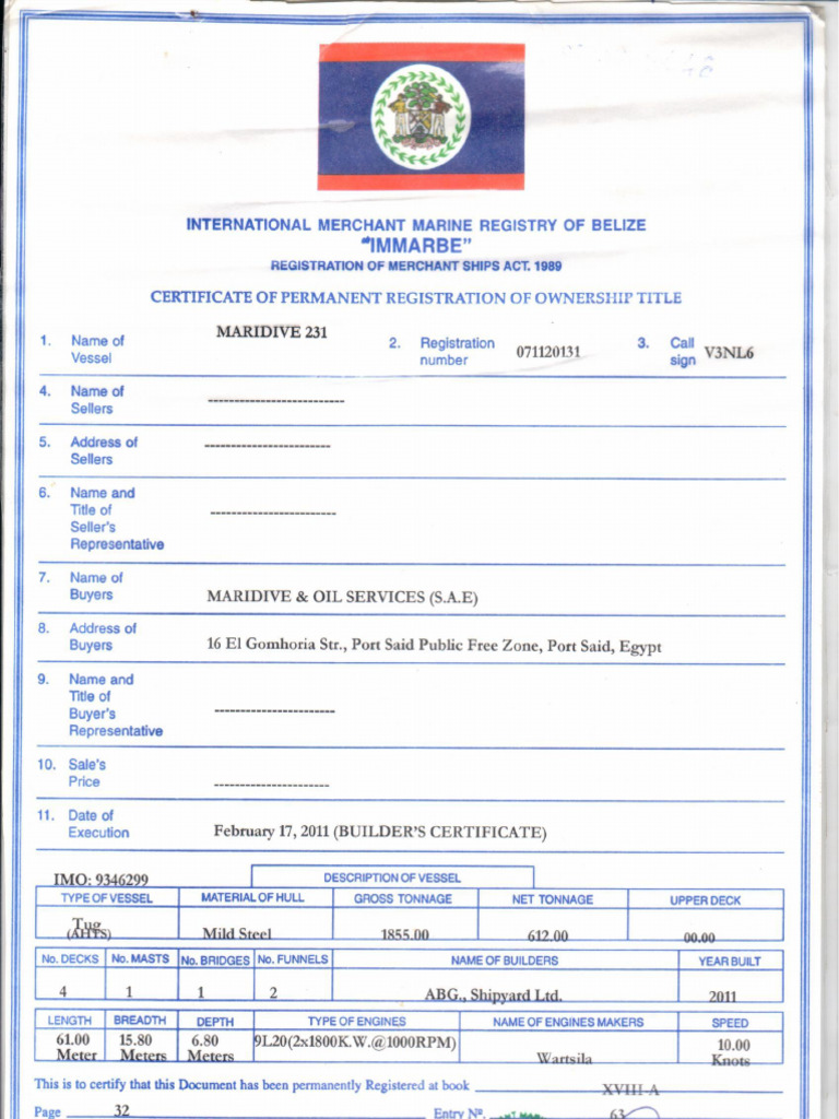 CertF Insp Admarine 260 | PDF