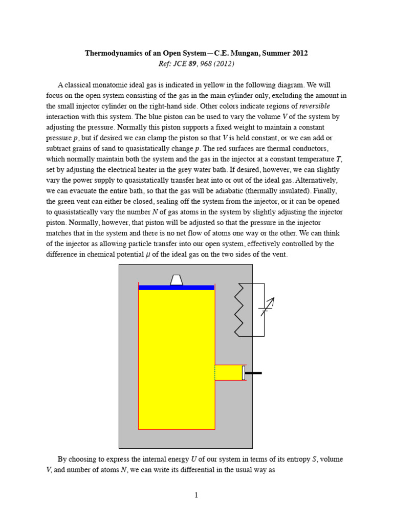 Thermodynamics of Open Systems Explained | PDF | Gases | Science ...