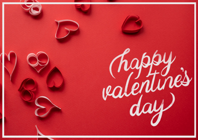 Red White Modern Valentines Day Card | PDF