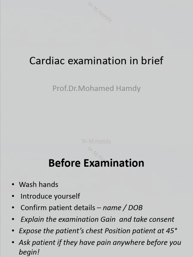 1a Cardiac Examination in Brief PBL 19 20 | PDF
