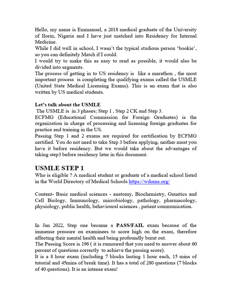 Basics of USMLE STEP 1 (Medicine) | PDF