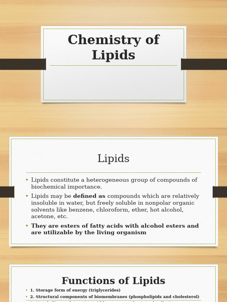 Chemistry of Lipids | PDF
