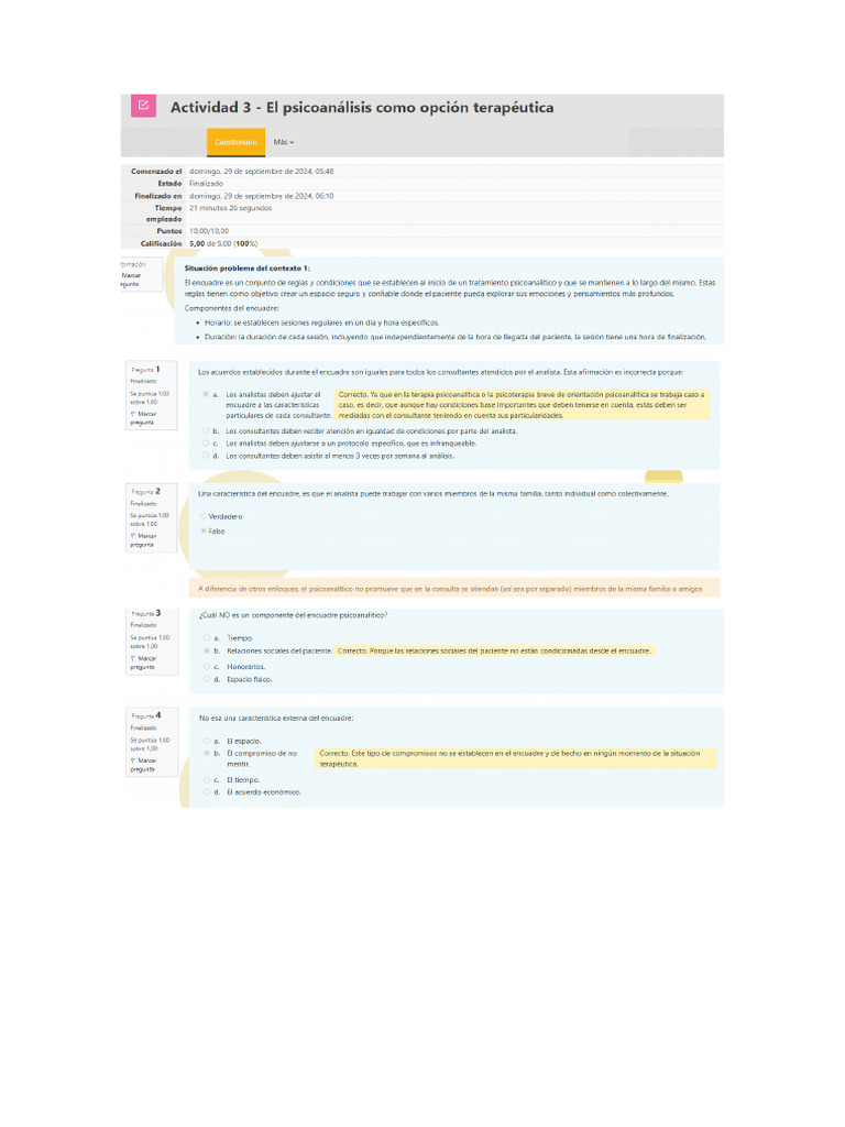 Actividad 3 - El Psicoanálisis Como Opción Terapéutica | PDF