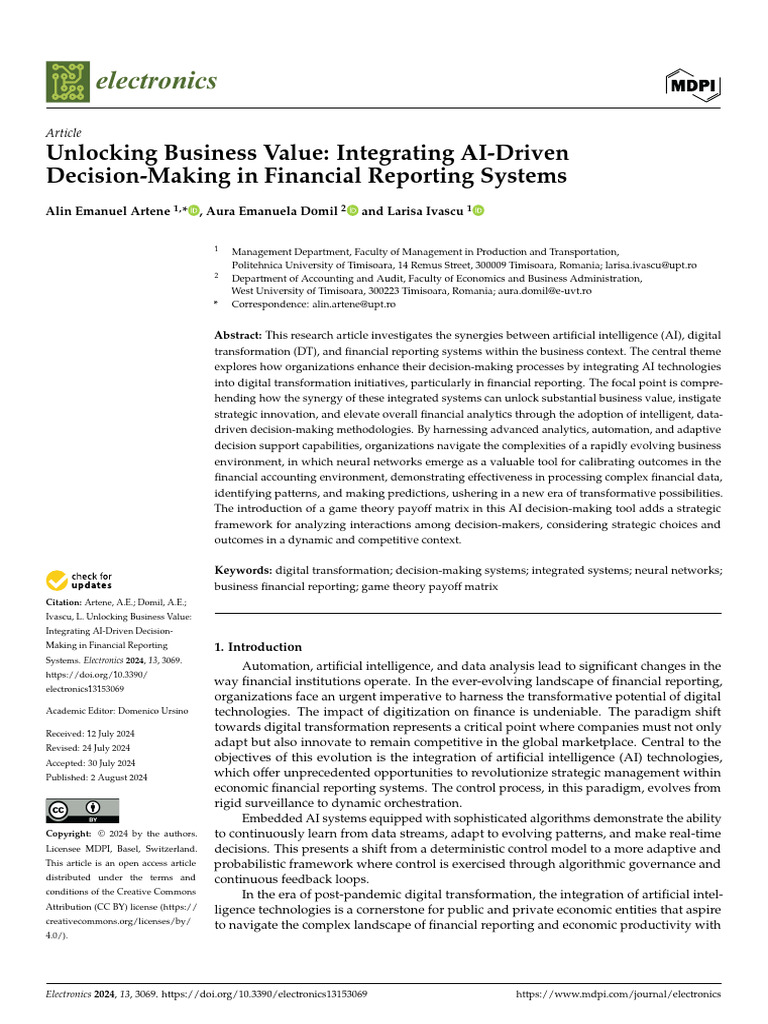 Unlocking Business Value Integrating AI-Driven | PDF