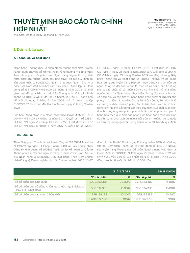 Thuyet Minh Bao Cao Tai Chinh | PDF