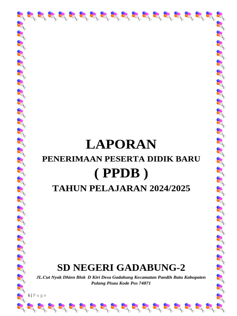 Laporan PPDB Ponijan Vix 2024 | PDF