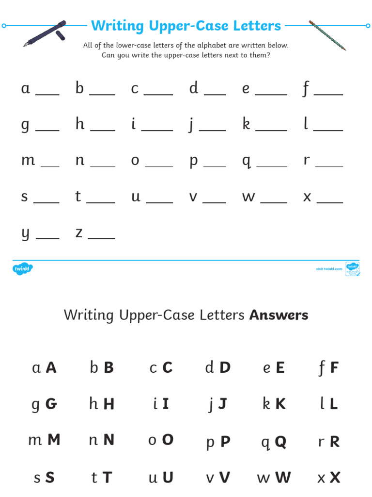Writing Upper Case Letters Activity | PDF