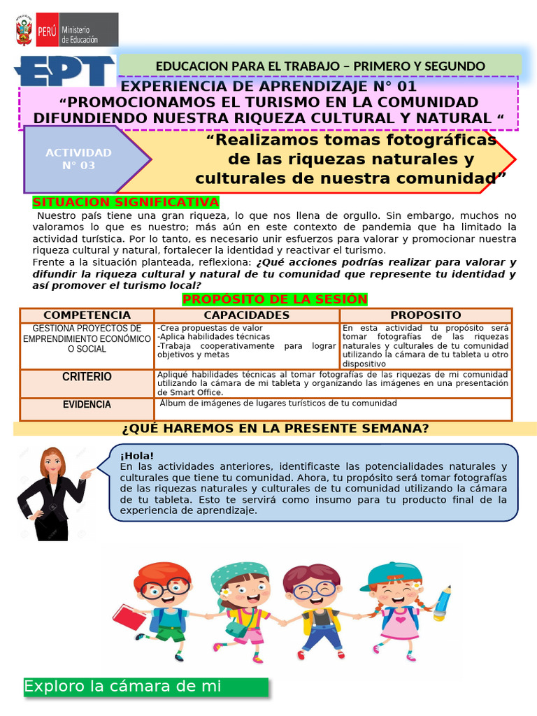 EXPERIENCIA DE APRENDIZAJE 01 - ACTIVIDAD 03- 1ERO Y 2DO GRADO -EDUCACION PARA EL TRABAJO | PDF