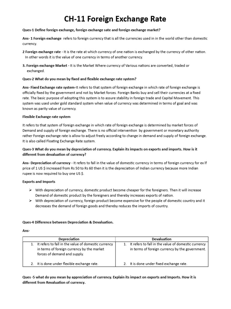 FOREIGN EXCHANGE RATE | PDF