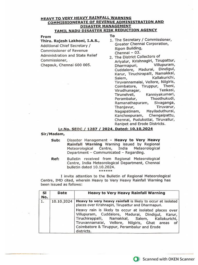 Heavy Rainfall Warning-1 | PDF