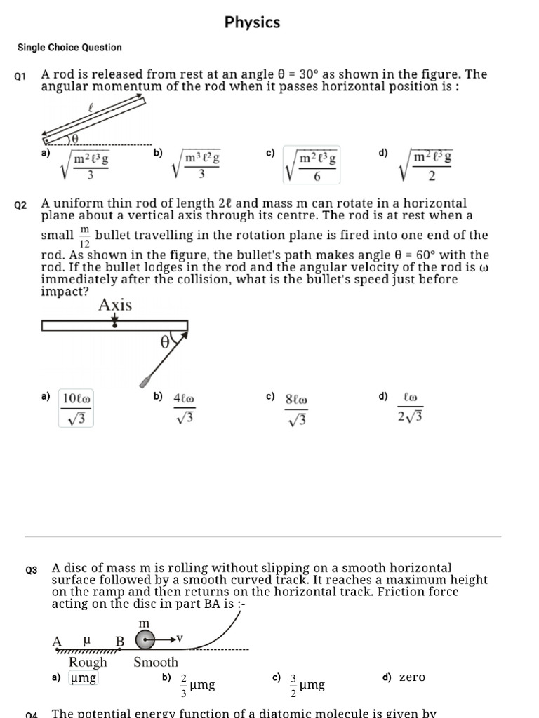 Jee Physics Practice Paper 2nd | PDF