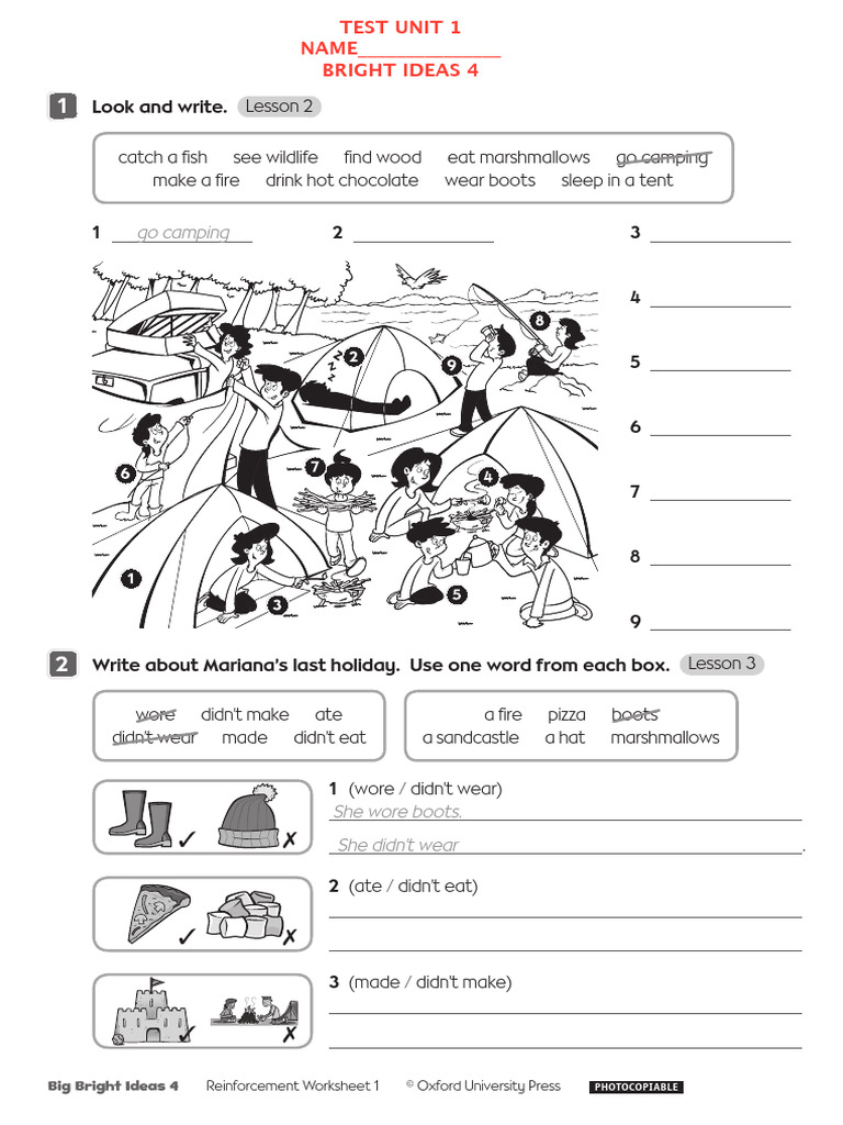 Worksheets Unit 1 2 | PDF