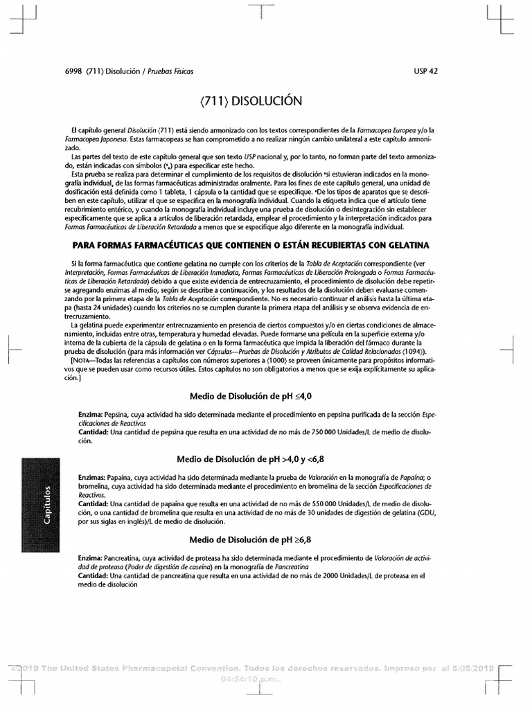711 Usp 42 Disolucion | PDF