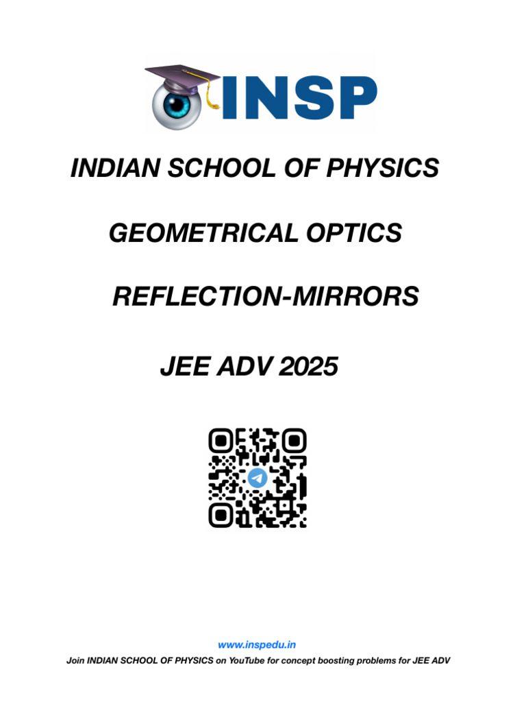 Insp Lectures Geometrical Optics - Reflection (Mirrors) | PDF