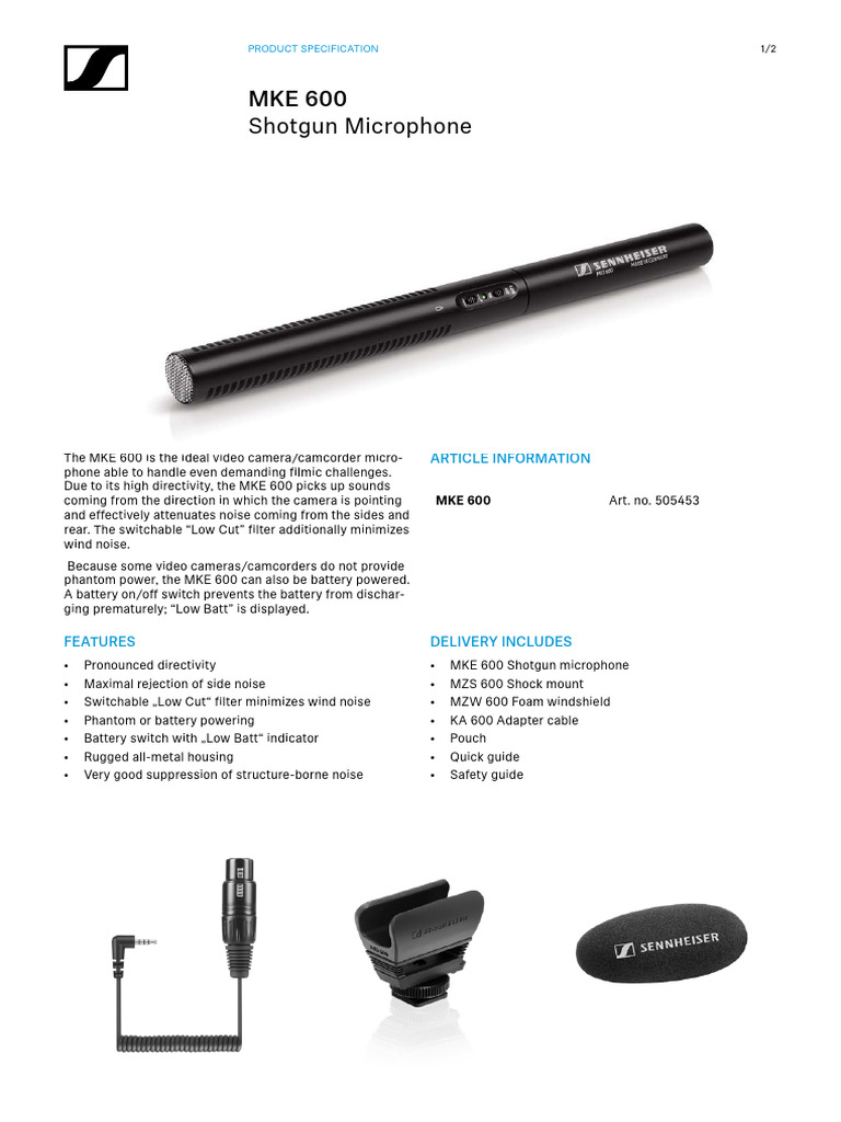 SP 1302 v1.0 MKE 600 Product Specification en | PDF