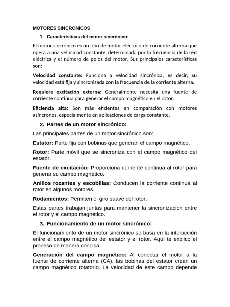 Motores Sincronicos | PDF