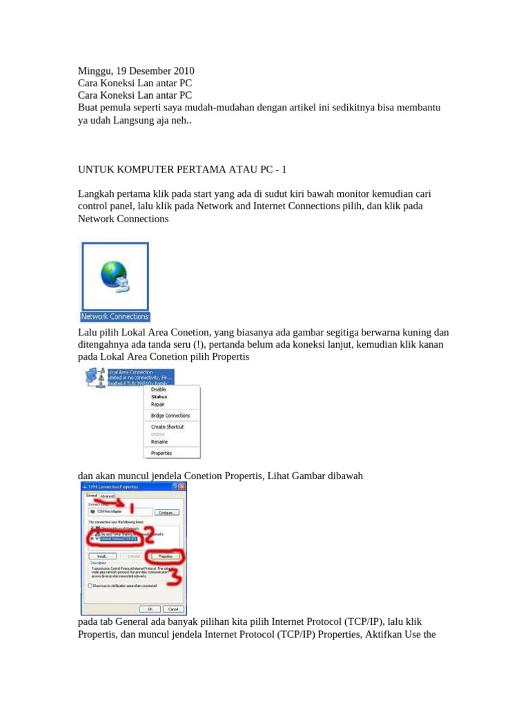 Cara Conect Lan | PDF