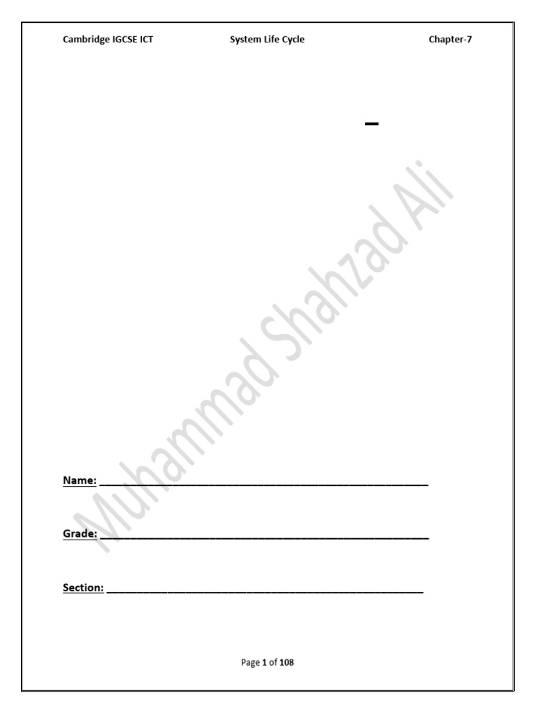 IGCSE - ICT - Chapter-7 %5BSystem Life Cycle%5D - Classified Past Paper ...