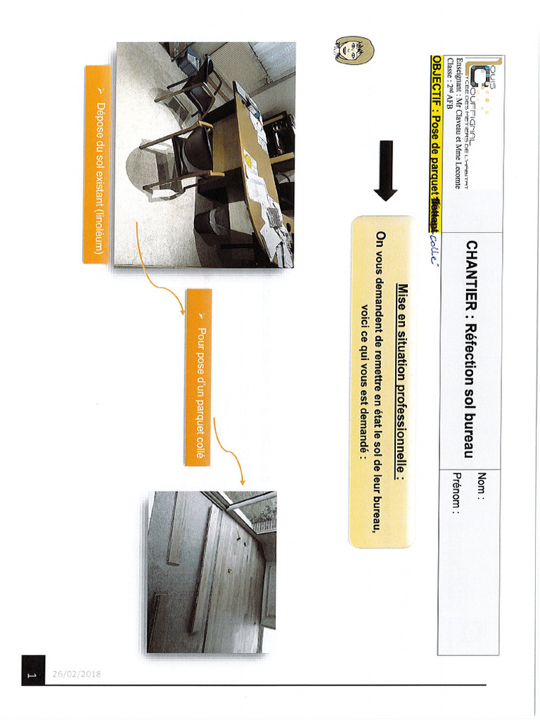 Exemple de Fiche Chantier Projet 1 | PDF