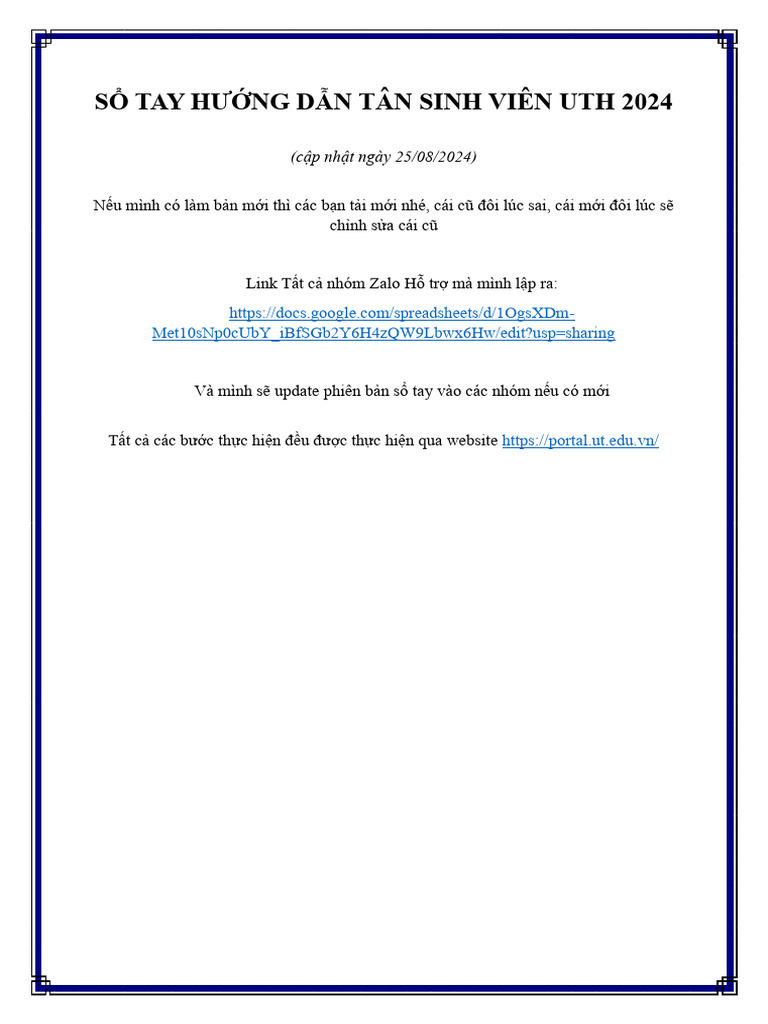 Sổ Tay Hướng Dẫn Tân Sinh Viên Uth 2024: Met10Snp0Cuby - Ibfsgb2Y6H4Zqw9Lbwx6Hw/Edit?Usp=Sharing ...