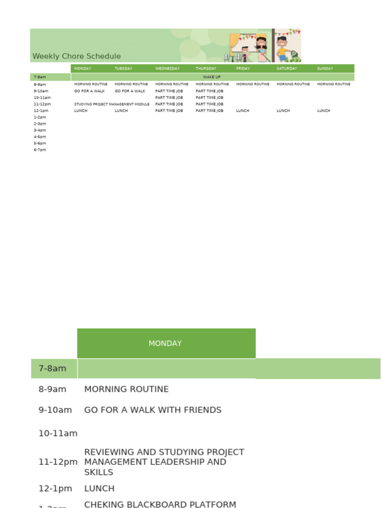 Weekly Schedule1 | PDF