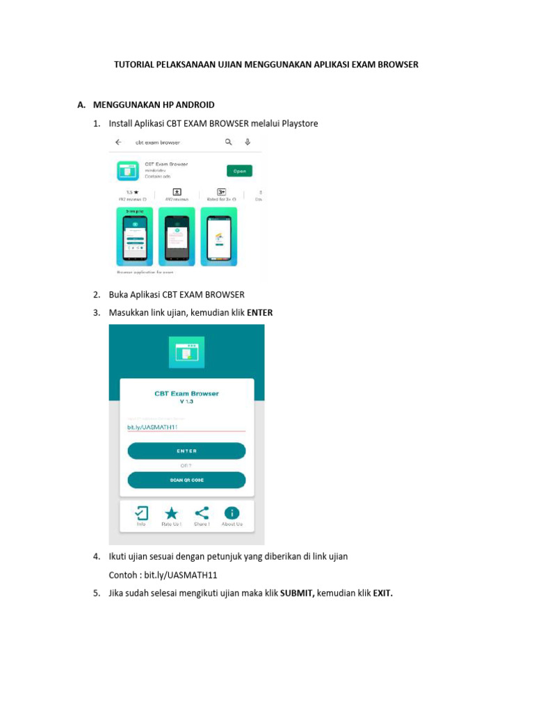 Tutorial Aplikasi Exam Browser | PDF