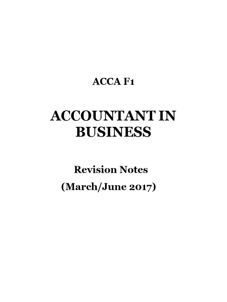 F1 Study Notes 2017-18 | PDF