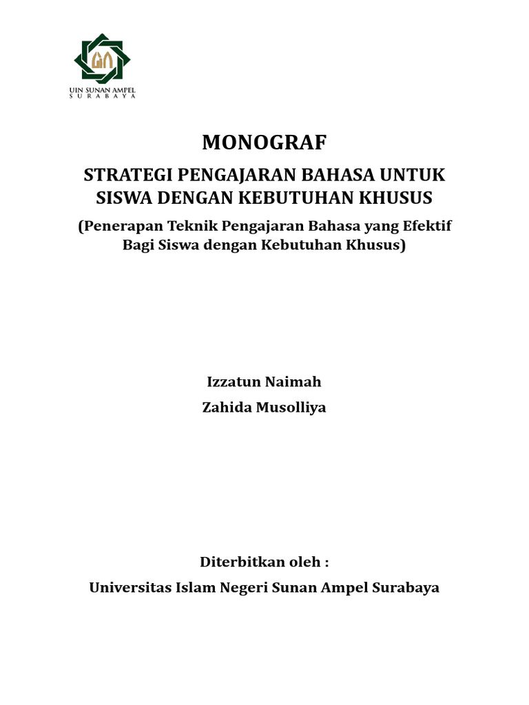 MONOGRAF KEBUTUHAN KHUSUS | PDF