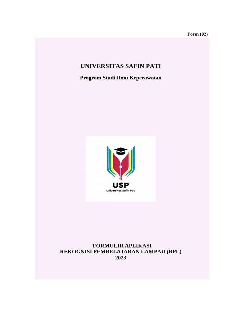 Formulir RPL Ilmu Keperawatan 2023 | PDF | Pengembangan Diri
