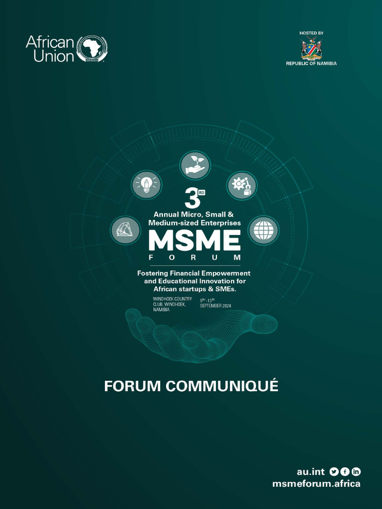 Communiqué Du Forum Des MPME de L'union Africaine 2024 | PDF