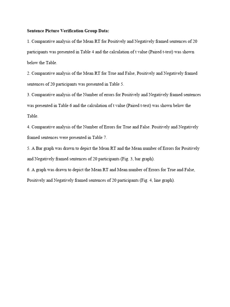 Sentence Picture Verification Group Data | PDF