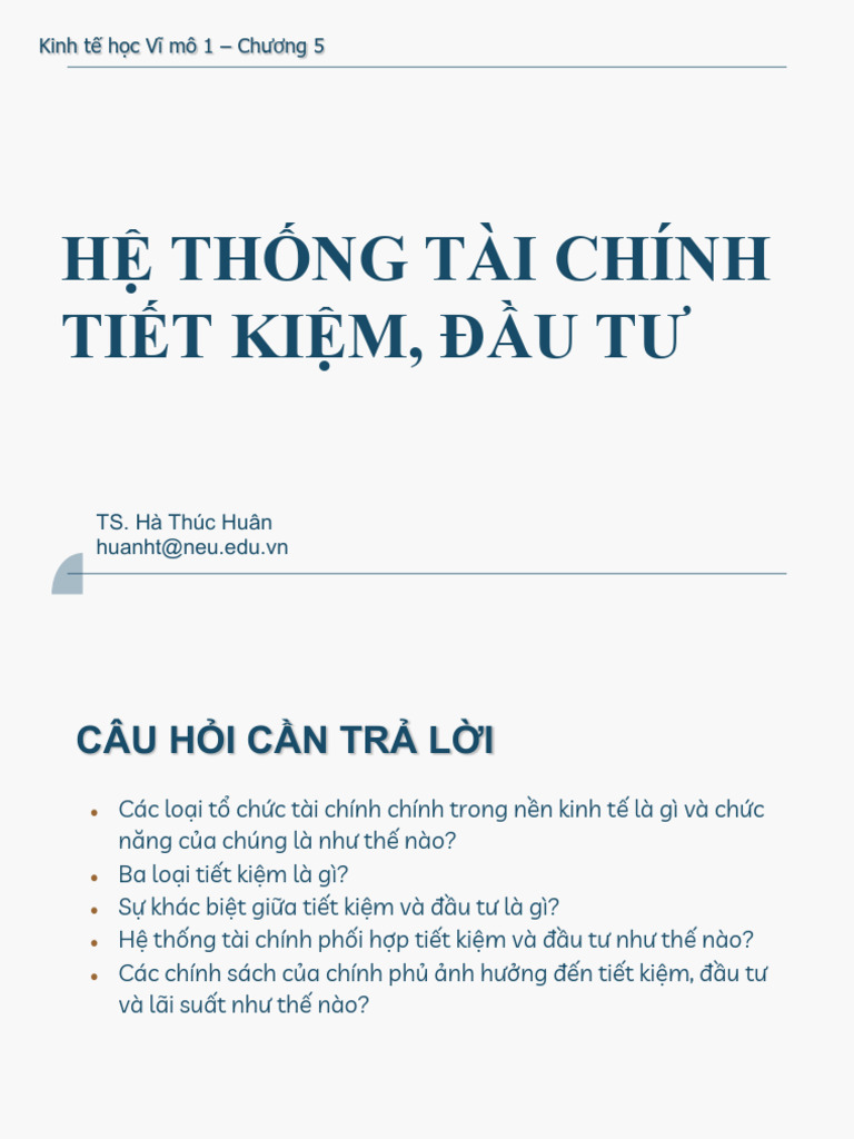 Ch05 - Tiet Kiem Va Dau Tu | PDF