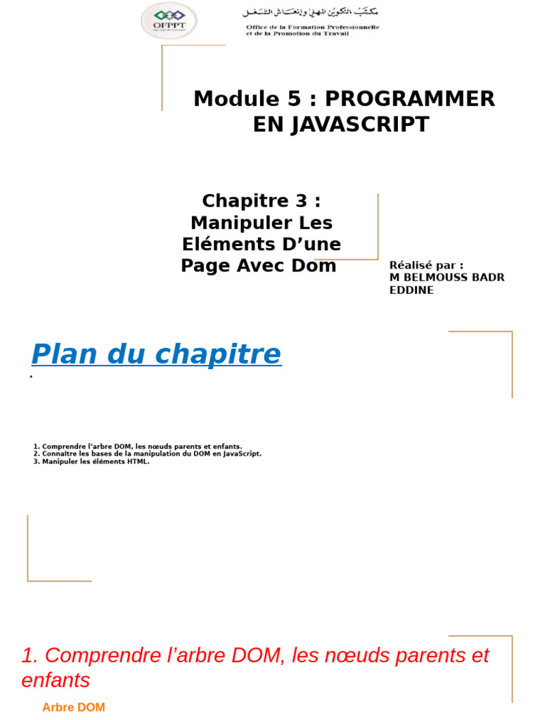 Chapitre3-Manipuler-les-éléments-d'une-page-avec-Dom - V2 | PDF