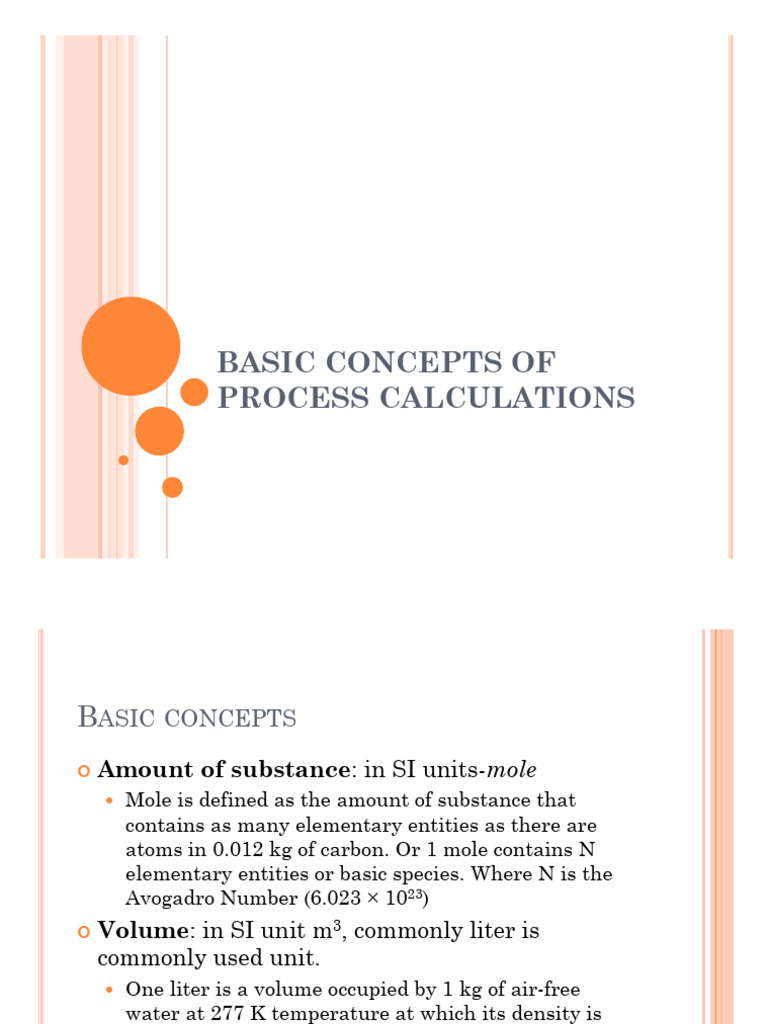 1-3 Basic Concepts of Process Calculations | PDF | Gases | Science ...