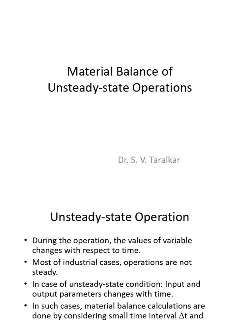 2-4 Unsteady State Operation | PDF