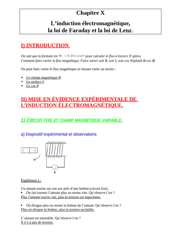 Induction Electromagnetique | PDF